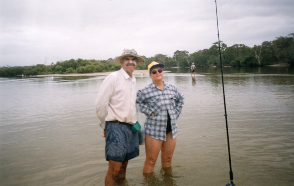 Another day fishing, Wayne Grice with his mother Pam Grice and brother ...